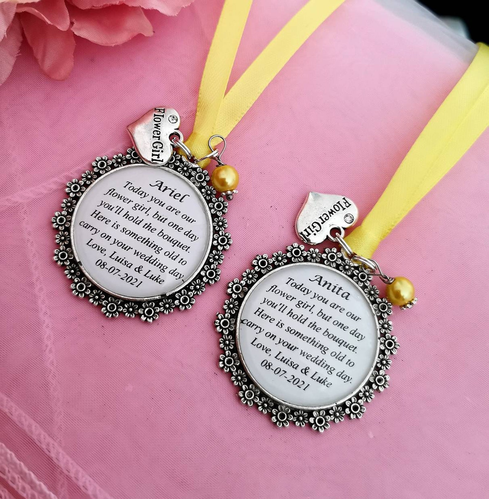 Bridesmaid Flower Girl Keepsake Gift Charms Matron of | Etsy