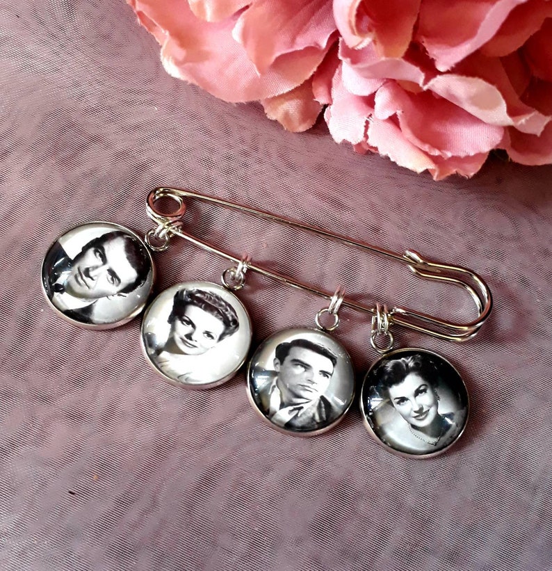 Bride or Groom Silver Coloured Memory Photo Lapel Pin or | Etsy UK