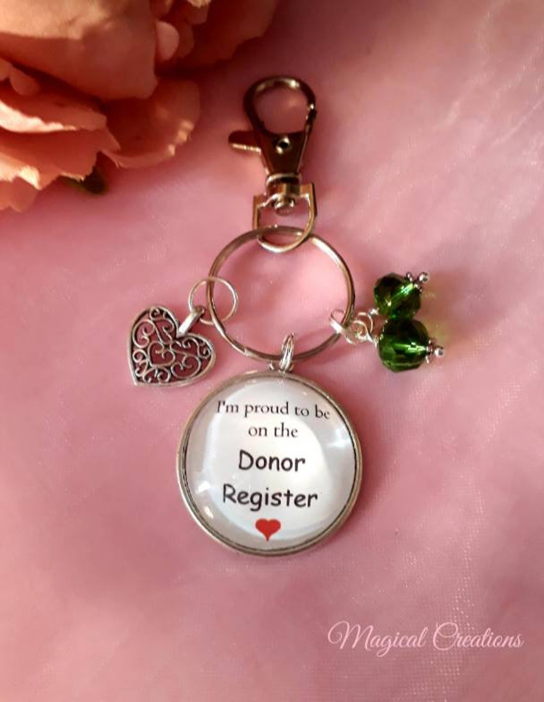Donor Register Keyring, or Bag Charm. A Keychain to Allow People to ...
