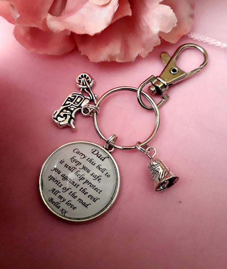 Motorbike keyring motorcycle keychain biker guardian angel | Etsy