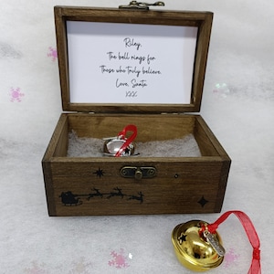 A Beautiful Large Magical Believe Bell in a Rustic Wooden Box for a ...