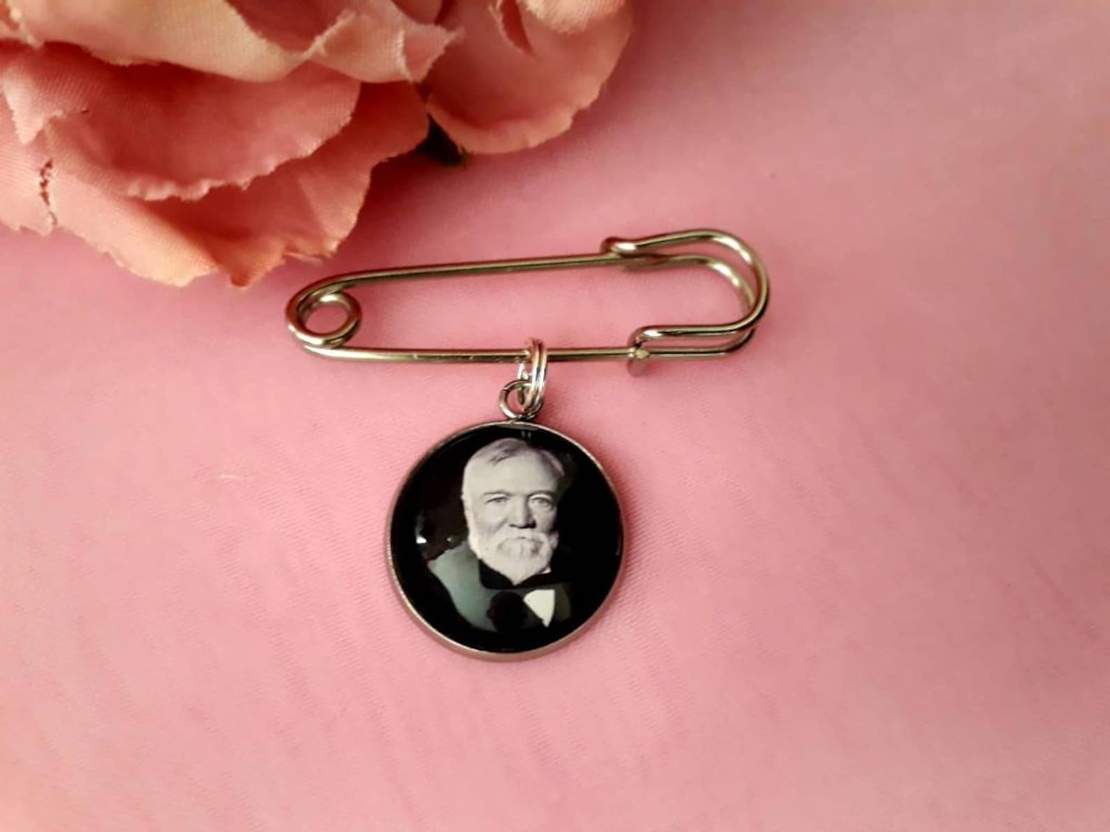 Bride or Groom Silver Memory Photo Bouquet Charm or Lapel Pin - Etsy UK