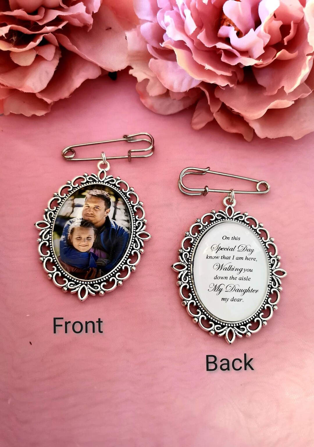 Photo Memorial Pin EXTRA LARGE Double Sided Memory Frame for a Bride ...