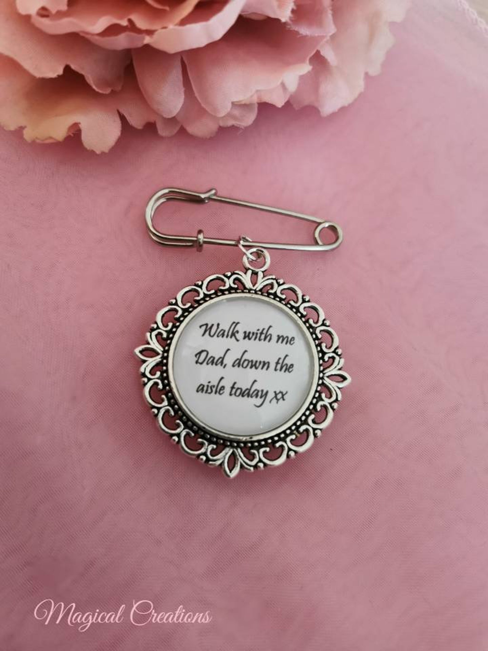 A Double Sided Memory Pin for a Bride or Groom for a Bouquet - Etsy UK