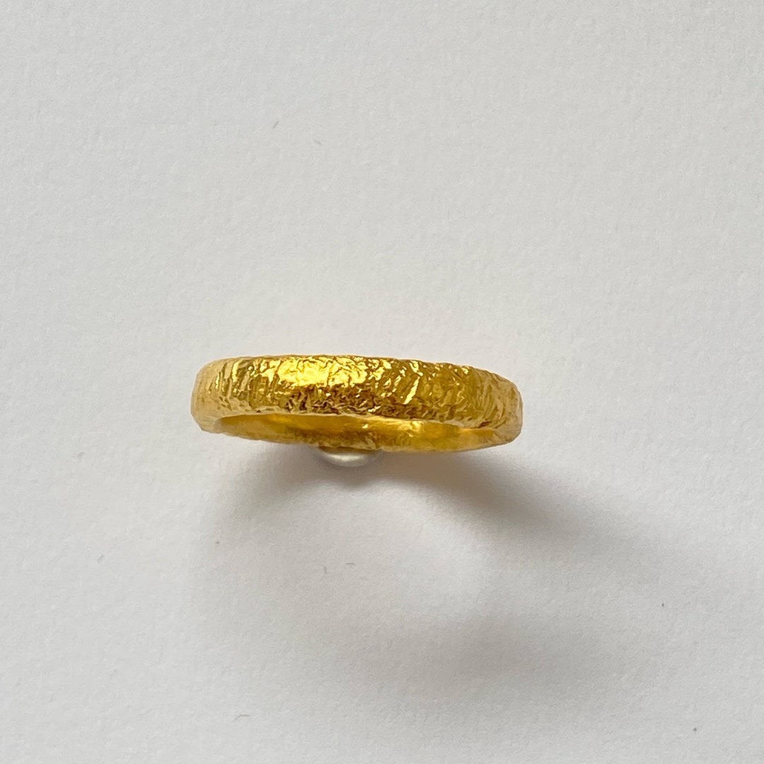 Hand-forged Textured Gold Ring - Etsy