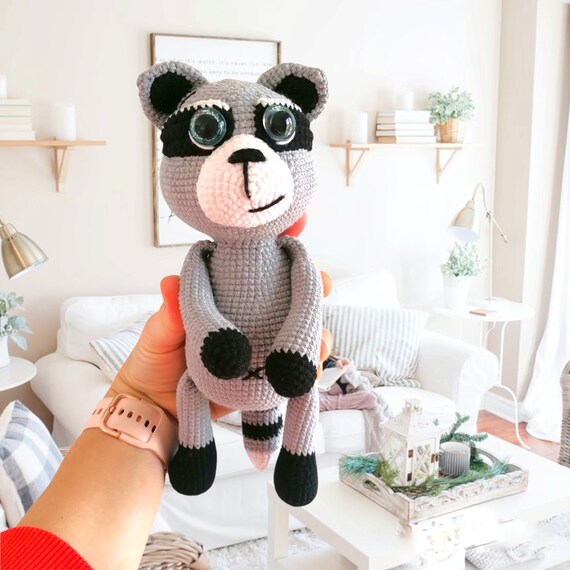 Raccoon Crochet Pattern PDF English US Polish Amigurumi - Etsy