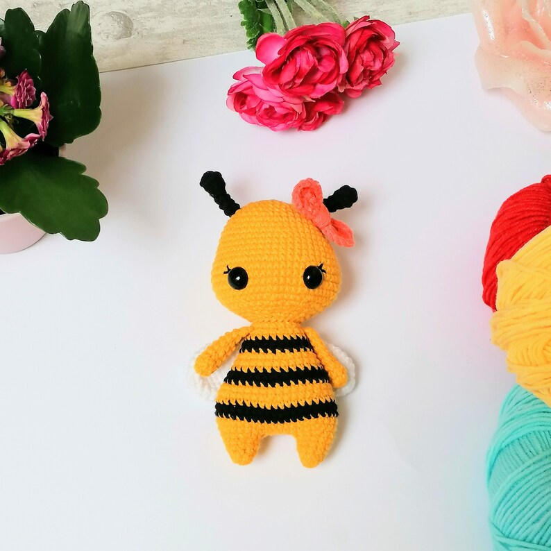 Crochet Bee Rattle Baby Bee Plush Rattle First Toy - Etsy