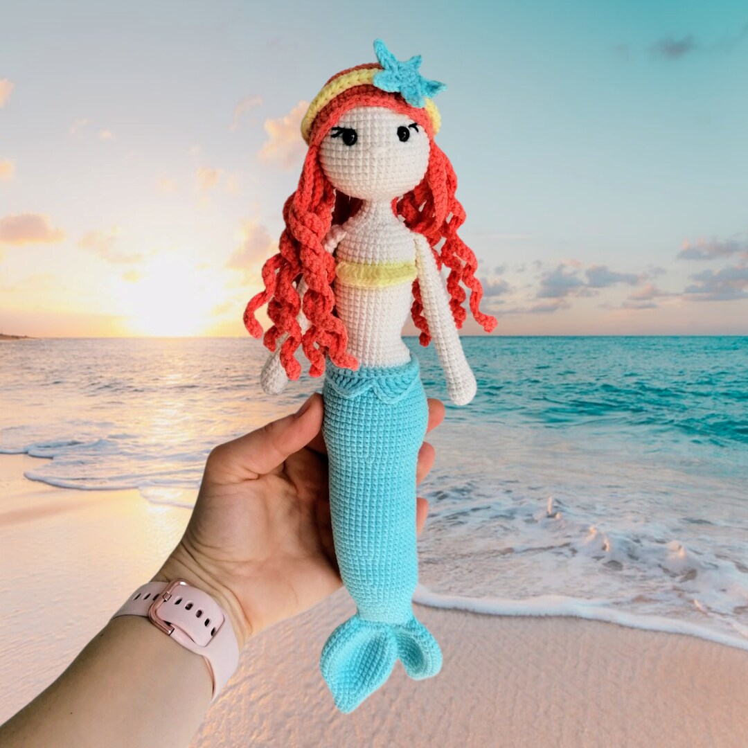 Crochet Mermaid Amigurumi Doll: Large Plush Ocean Theme - Etsy