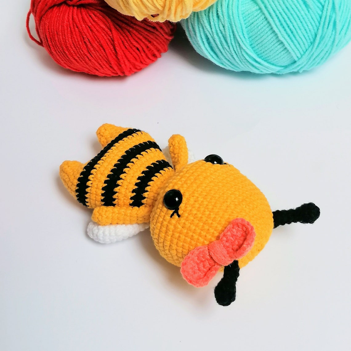 Crochet Bee Rattle Baby Bee Plush Rattle First Toy - Etsy