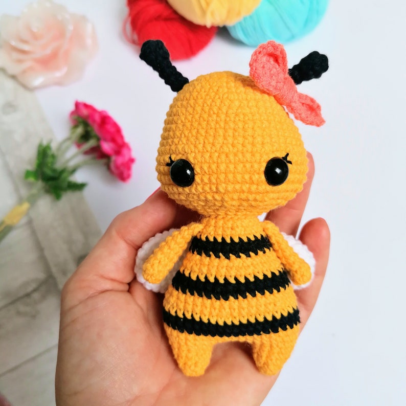 Crochet Bee Rattle Baby Bee Plush Rattle First Toy - Etsy