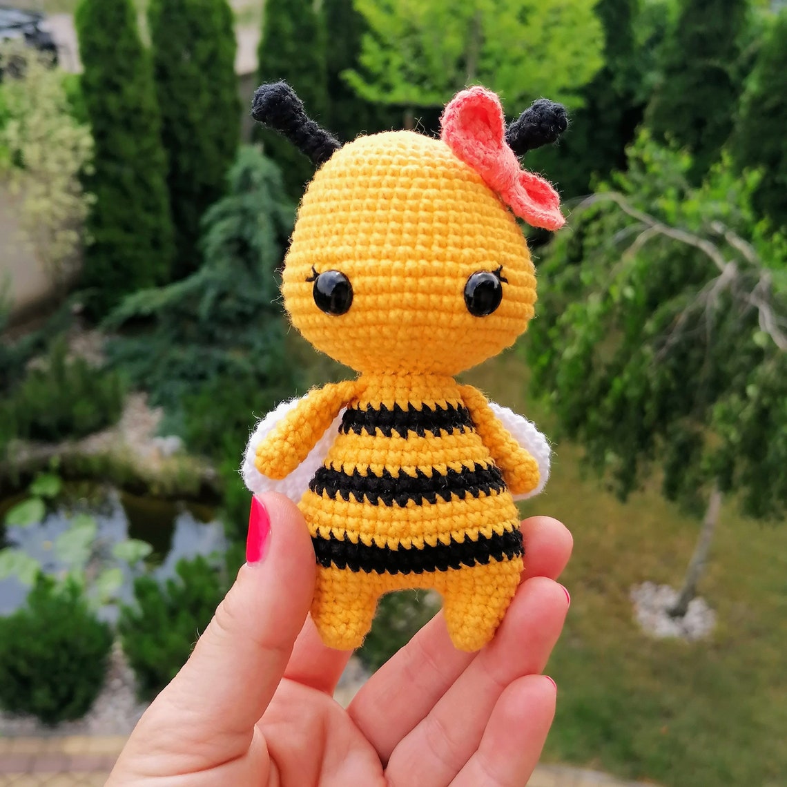 Crochet Bee Rattle Baby Bee Plush Rattle First Toy - Etsy