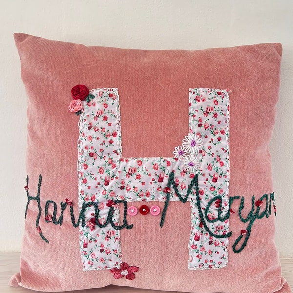 Hand Embroidered Cushion - Etsy UK