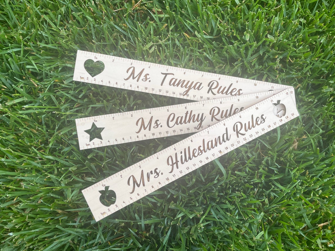 Personalized Wooden Ruler Teacher Appreciation Ruler End | Etsy