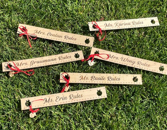 Personalized Wooden Ruler Teacher Appreciation Ruler End | Etsy