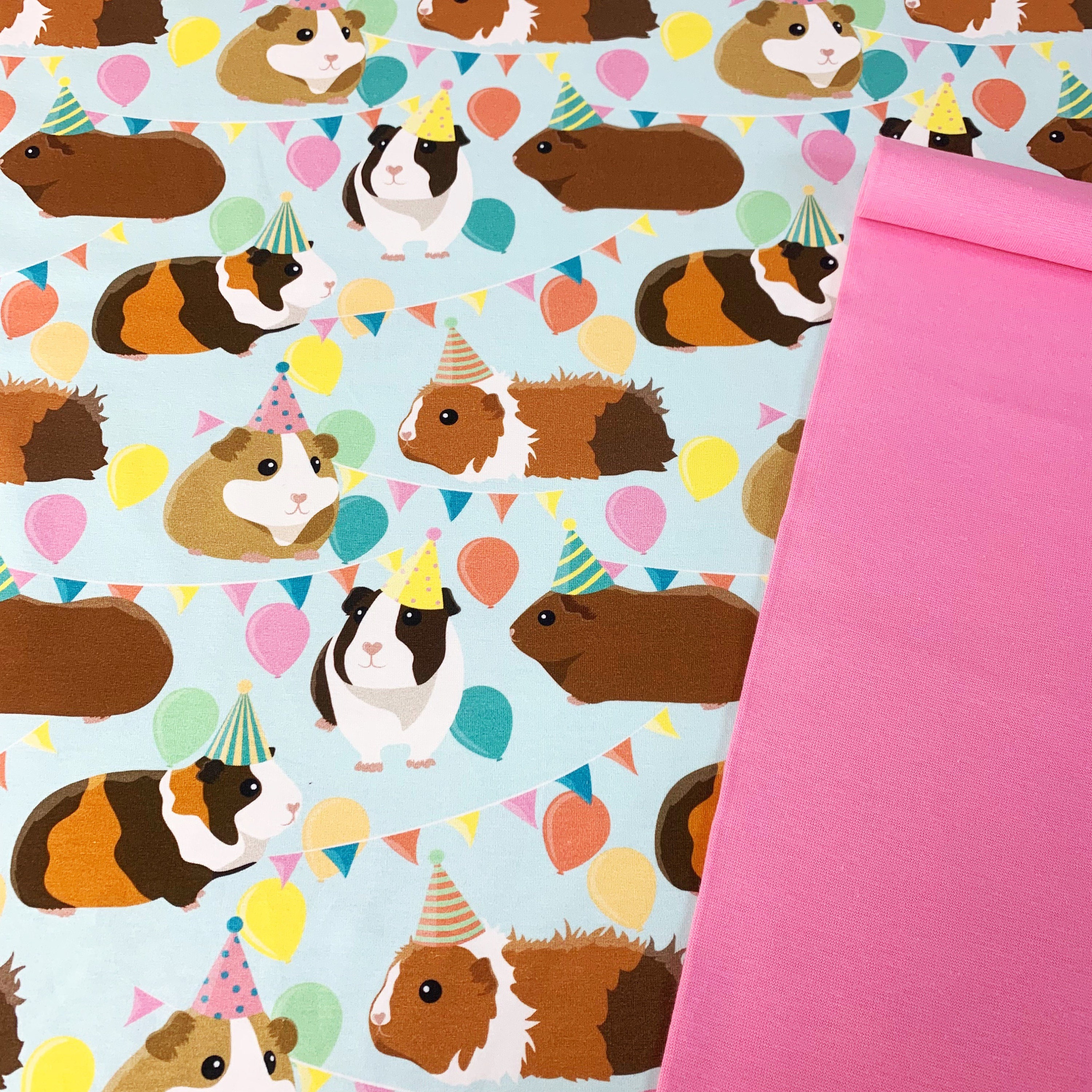 Guinea Pig Jersey Fabric. Piggie Party Organic Cotton Jersey - Etsy UK