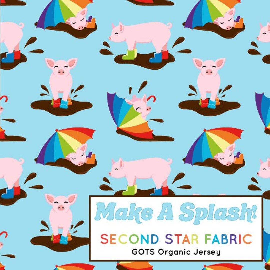 Make a Splash, Rainbow Pigs, Muddy Puddles, Piglets, GOTS, Organic Knit ...