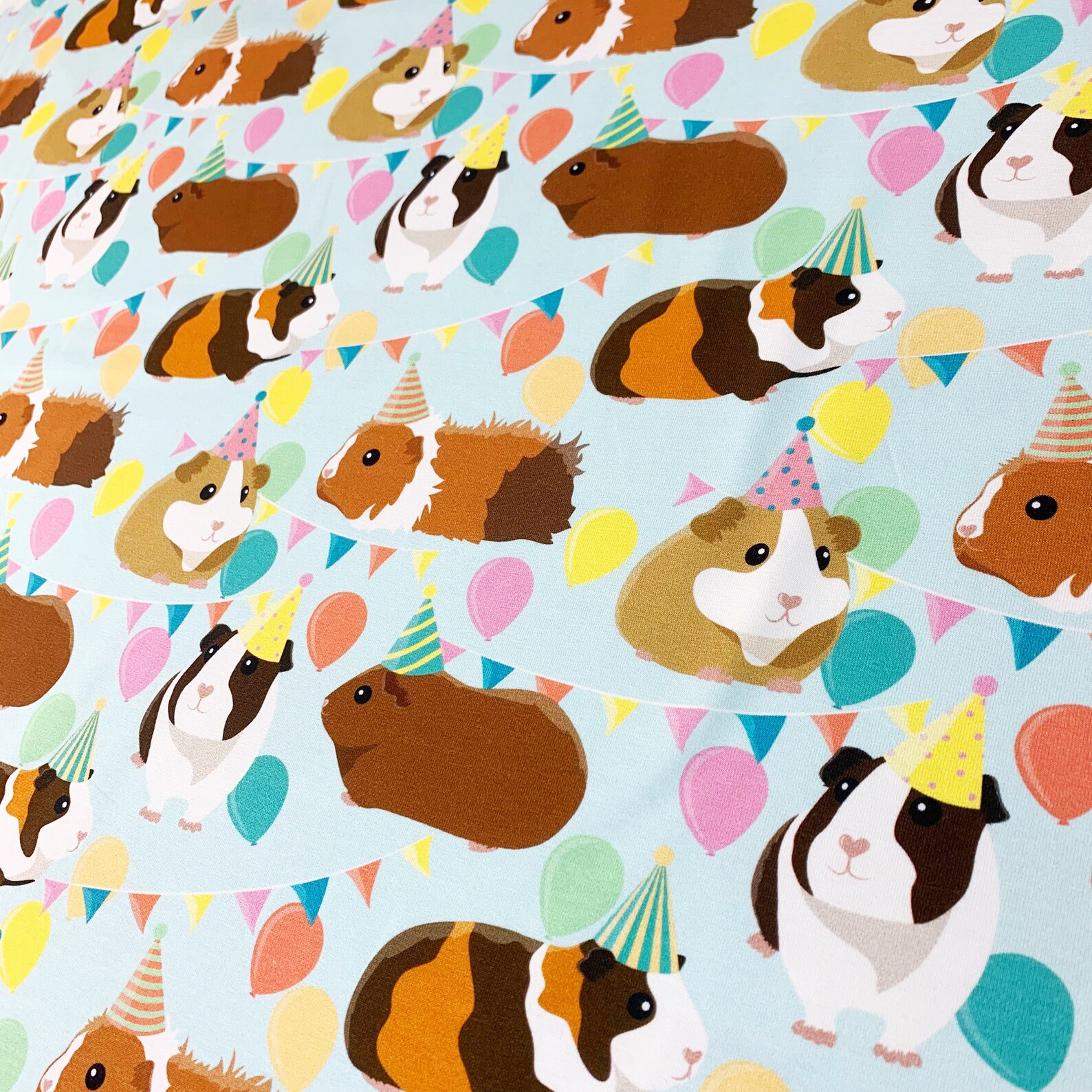 Guinea Pig Jersey Fabric. Piggie Party Organic Cotton Jersey - Etsy UK