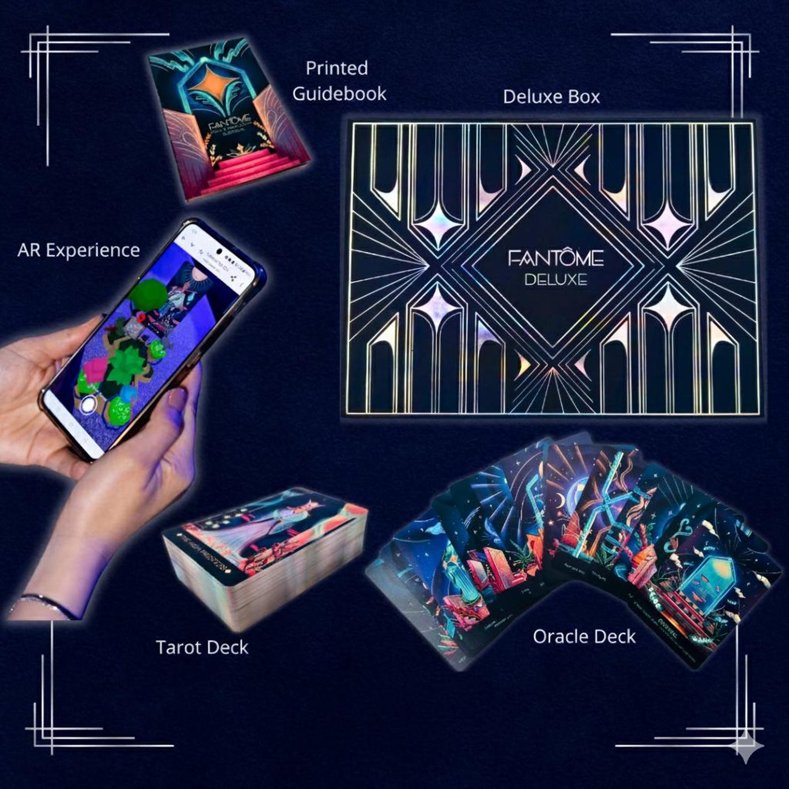 Tarot Deck & Oracle Deck | Deluxe Tarot Cards With Guidebook | Mystical ...