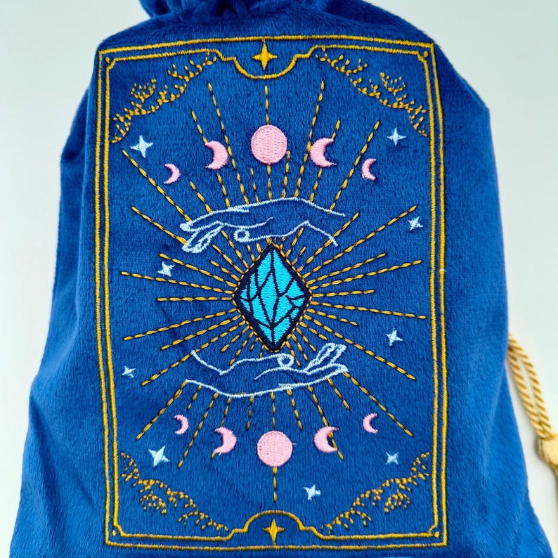 Silk Velvet Tarot Bag, Blue Velvet Tarot Card Storage Bag, Unique ...
