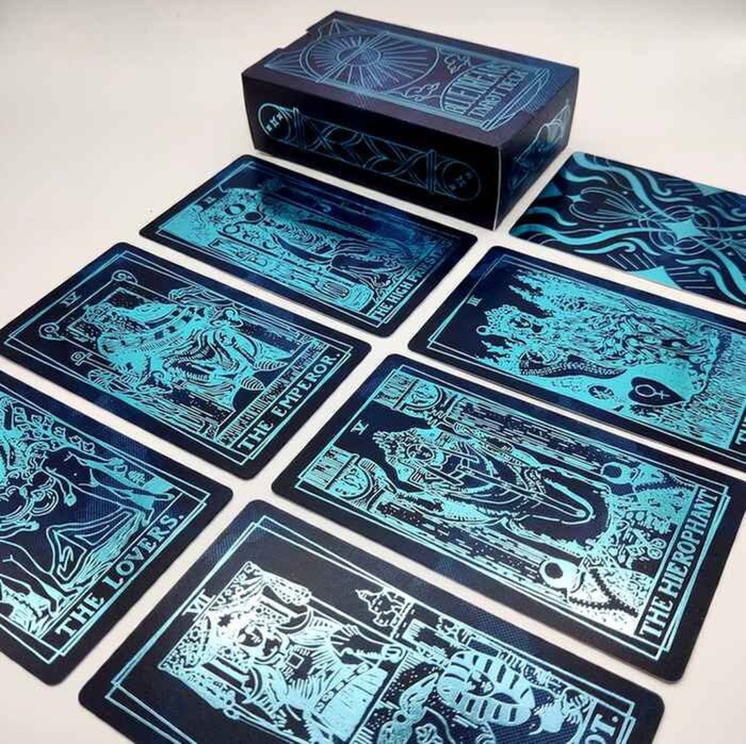 Blue Dreams Tarot Deck for Beginners, Beautiful Tarot Card Deck, Shiny ...