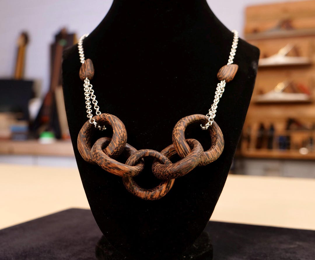 Whittled Wooden Chain Necklace - Etsy