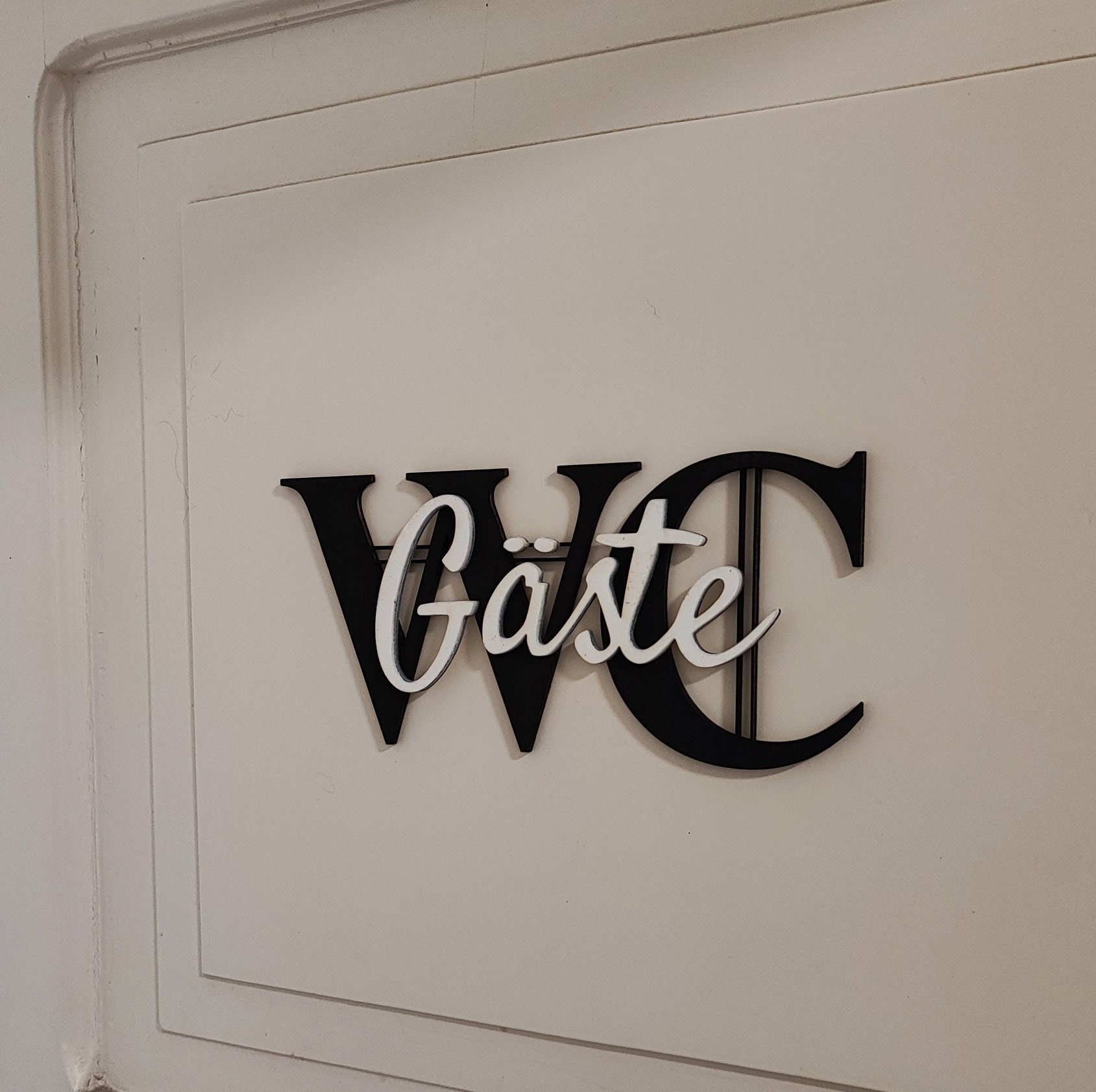 Guest Toilet 3D Door Sign Guest Toilet Lettering - Etsy