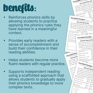 Printable Decodable Passages -- Phonics Readers Printable Early Reading ...