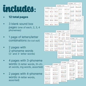 Printable Sound Boxes -- Phonics and Phonemic Awareness Early Reading ...