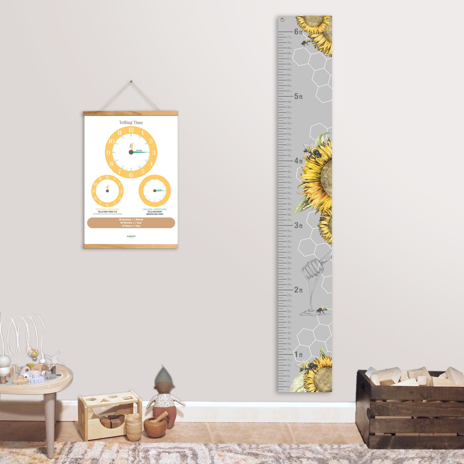 Telling Time Clock Poster -- Educational Children's Poster Chart -- for ...