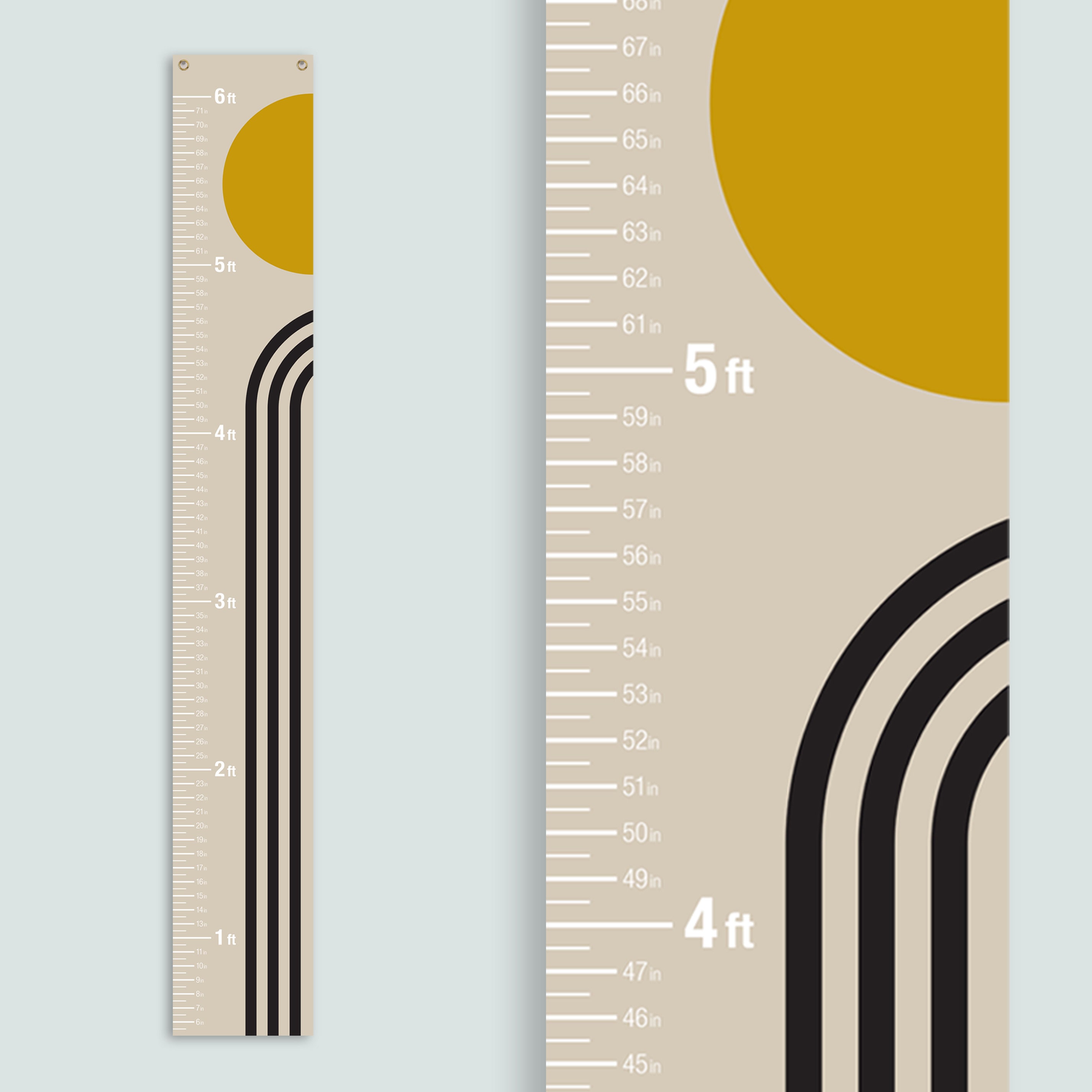 Rainbow Height Chart (black) -- Personalized Growth Chart to Track ...