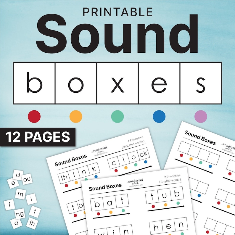 Printable Sound Boxes -- Phonics and Phonemic Awareness Early Reading ...