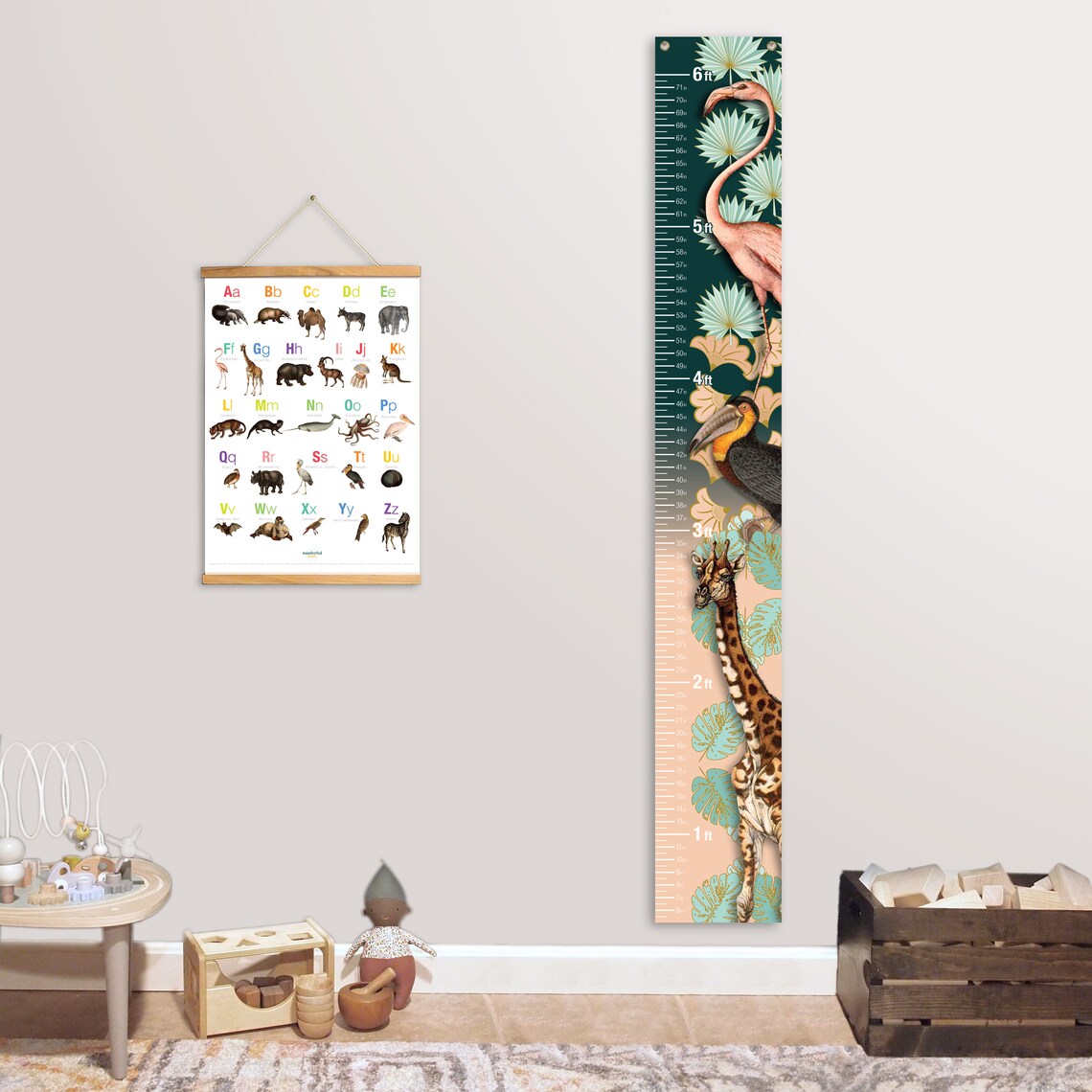 Animal Alphabet Poster Educational Children's Poster Chart for Playroom ...