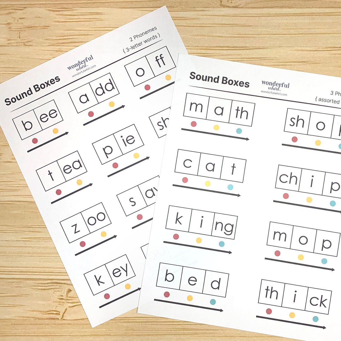 Printable Sound Boxes Phonics and Phonemic Awareness Early Reading ...