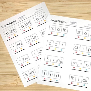 Printable Sound Boxes -- Phonics and Phonemic Awareness Early Reading ...