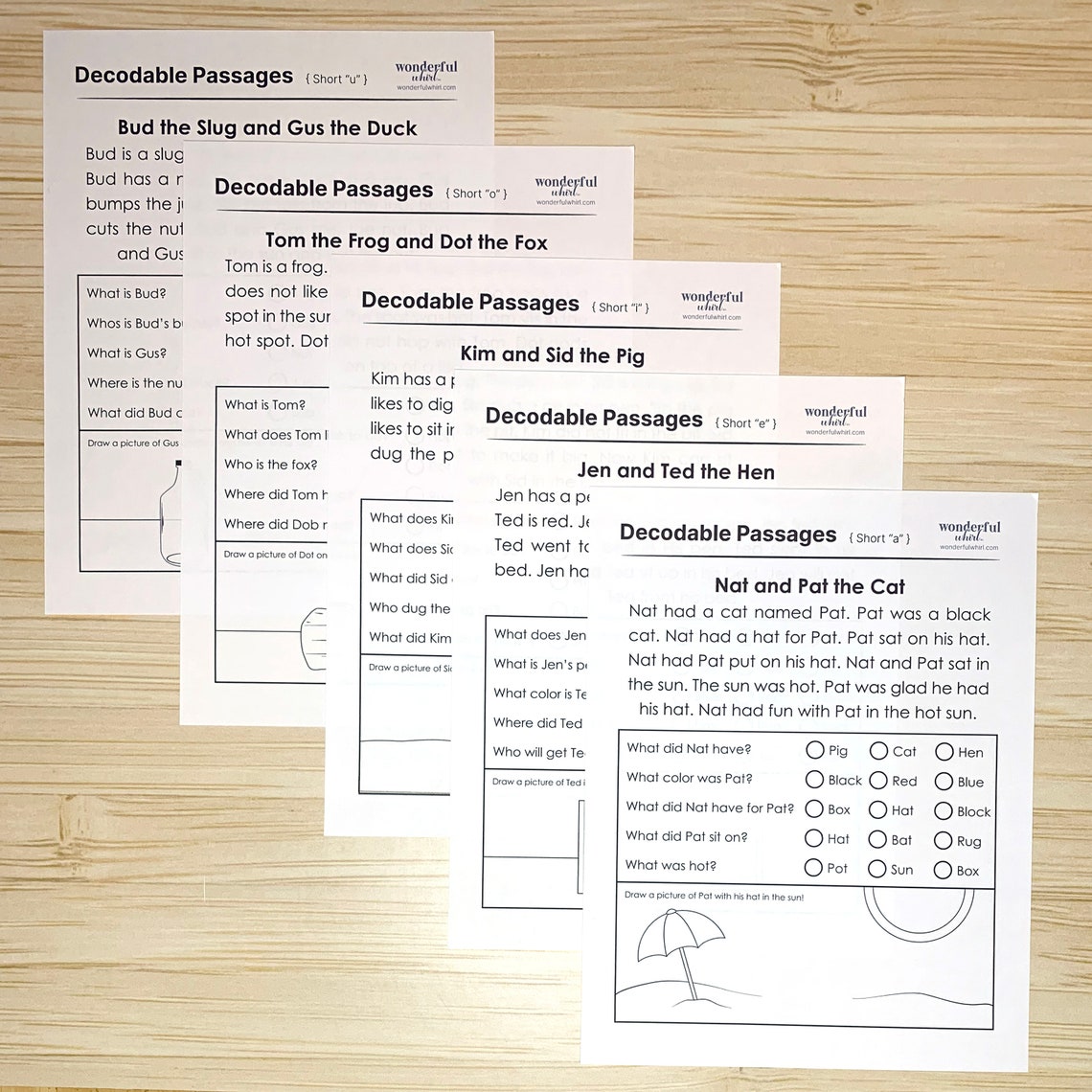 Printable Decodable Passages Phonics Readers Printable Early Reading ...