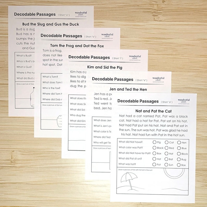 Printable Decodable Passages -- Phonics Readers Printable Early Reading ...