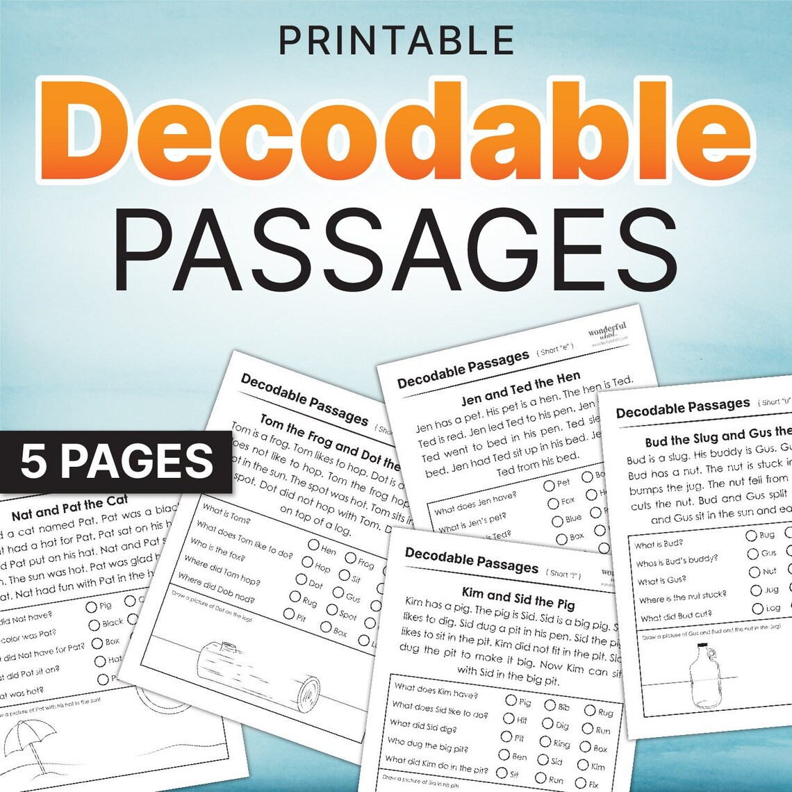 Printable Decodable Passages Phonics Readers Printable Early Reading ...