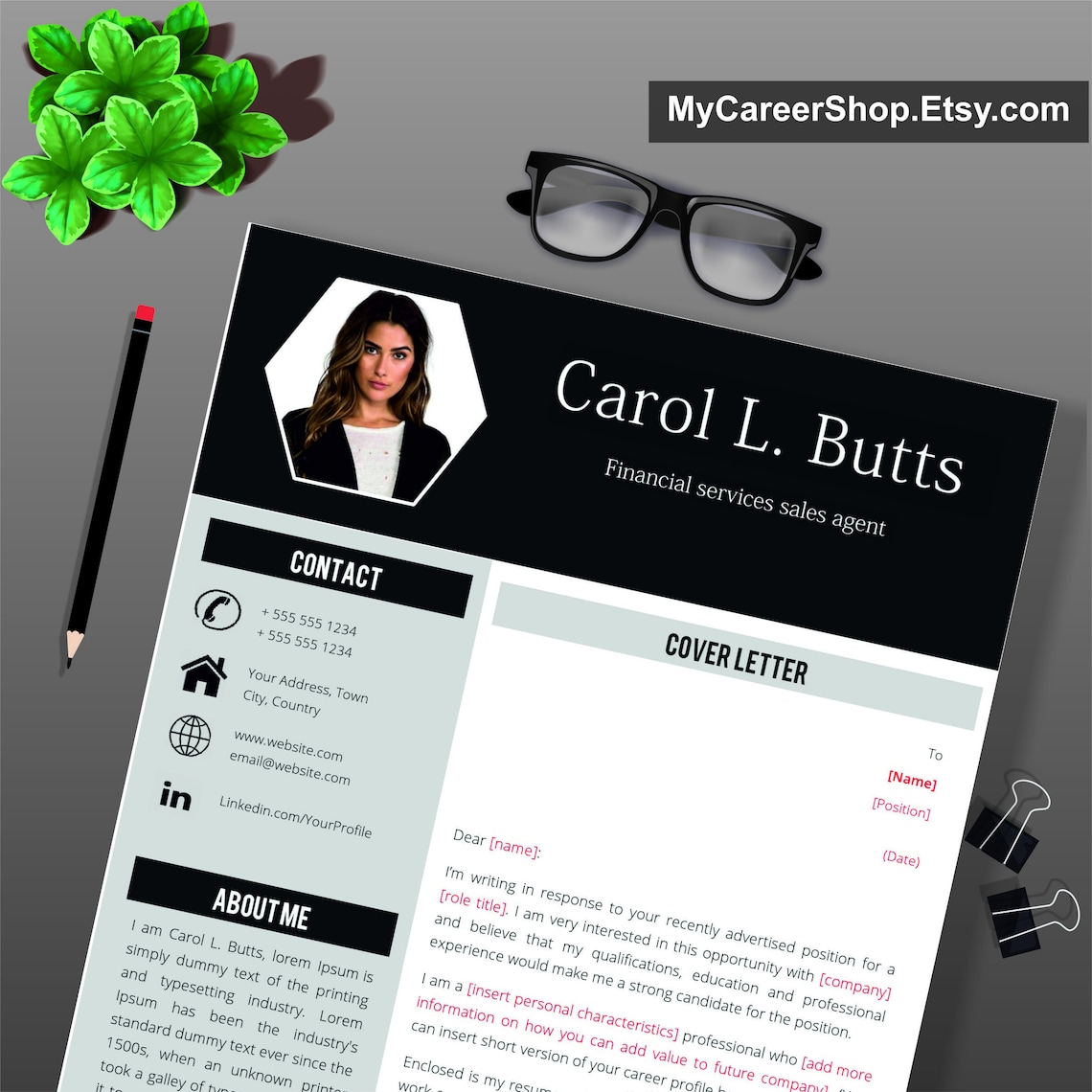 Creative Cover Letter Template, Cover Letter, Letterhead, Letterhead ...