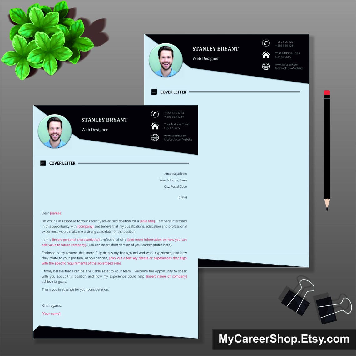 Creative Cover Letter Template, Cover Letter, Letterhead, Letterhead ...