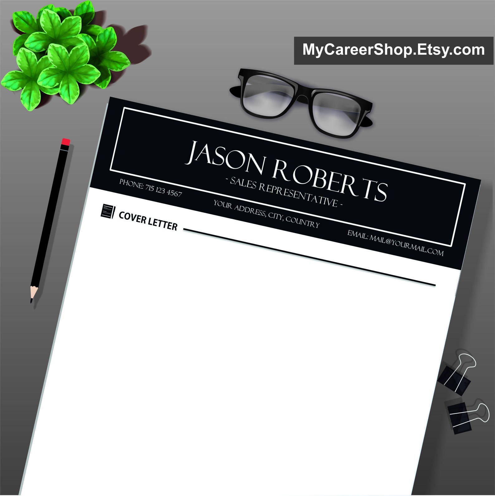 Clean Cover Letter Template, Cover Letter, Letterhead, Letterhead ...