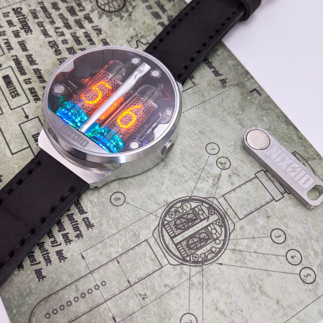 Steampunk Nixie Tube Clock Rare Wrist Watch Nixoid Next (metal ...