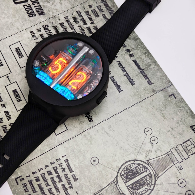 Nixie Tube Wrist Watch Wristwatch Clock Gas Discharge Tubes IN-16 ...