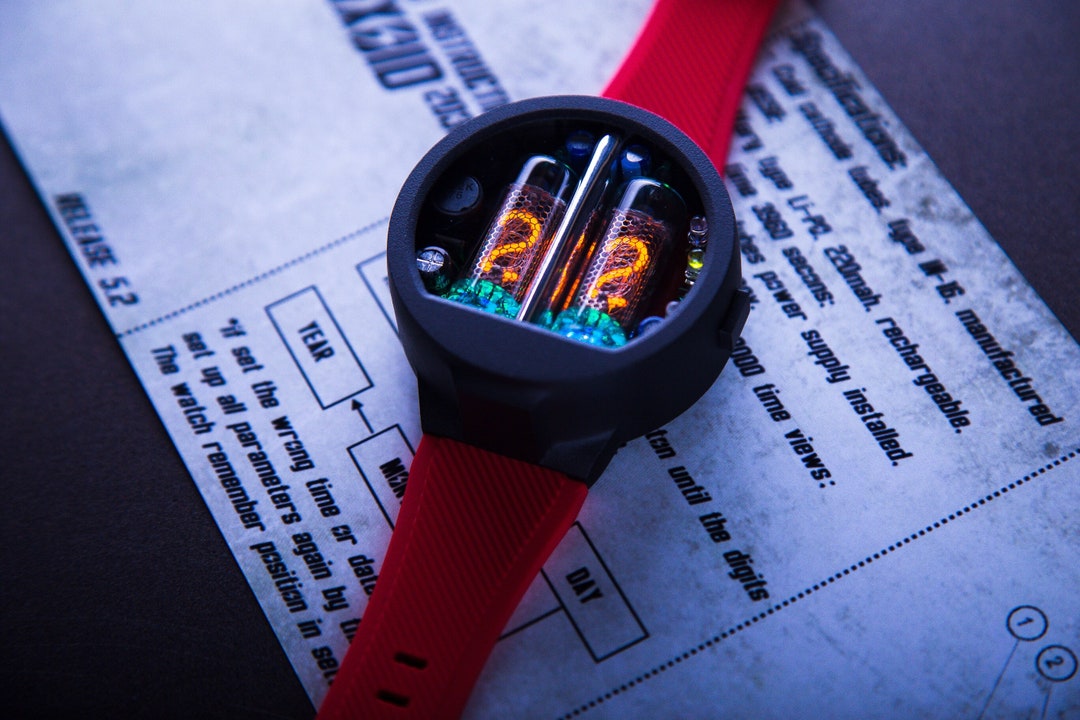 Nixie Tube Wrist Watch Wristwatch Clock Gas Discharge Tubes IN-16 ...