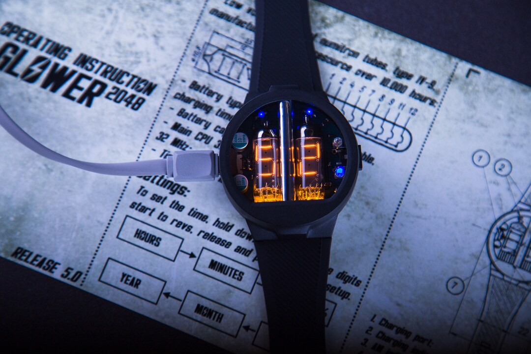 Nixie Tube Wrist Watch Wristwatch Clock Tubes IV-9 Numitron Futuristic ...