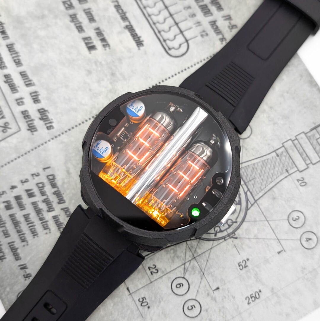 Nixie Tube Wrist Watch Wristwatch Clock Tubes IV-9 Futuristic Numitron Metal Futuristic Metro ...