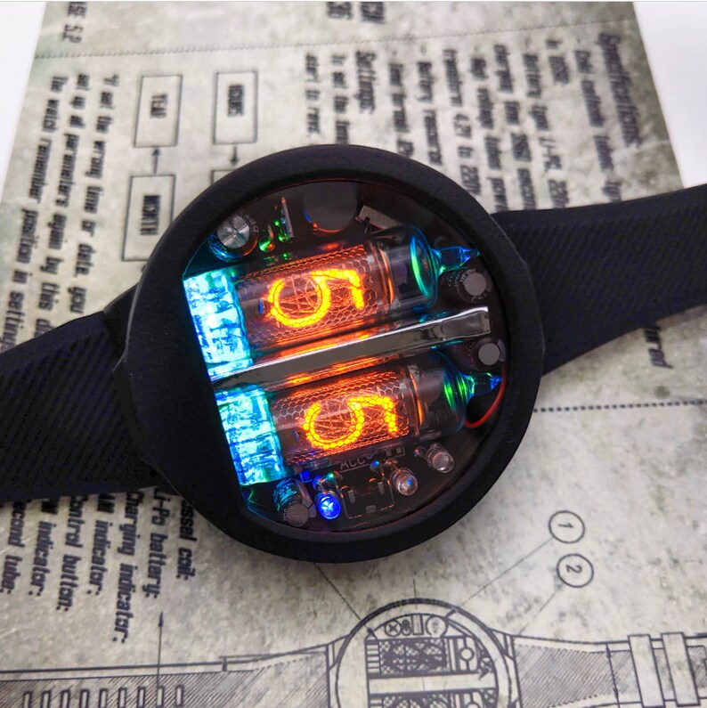 Nixie Tube Wrist Watch Wristwatch Clock Tubes IN-16 Nixoid Next (metal ...