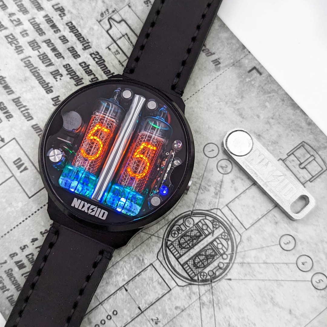 Nixie Tube Wrist Watch Wristwatch Clock Gas Discharge Tubes IN-16 ...
