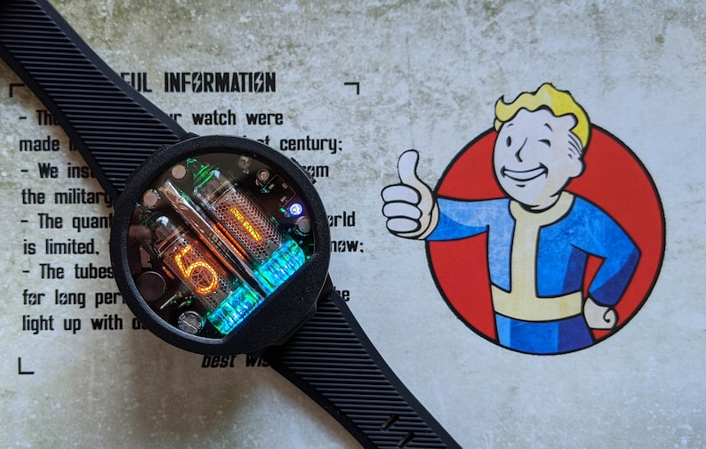 Nixie Tube Wrist Watch Wristwatch Clock Gas Discharge Tubes IN-16 ...