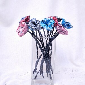 Long Stem Paper Mache Flowersmother's Day Giftflower - Etsy
