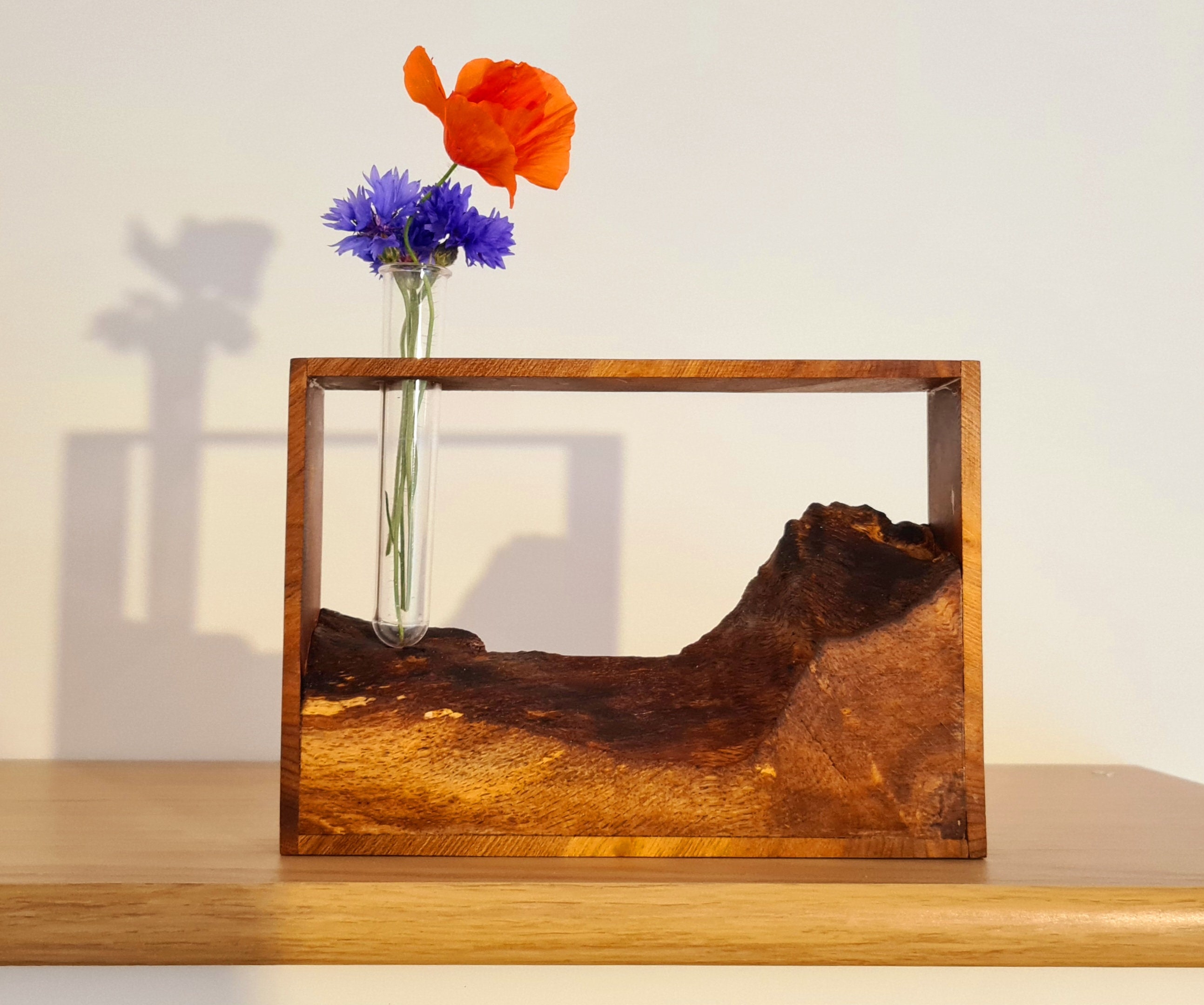 Oak Wooden Test Tube Flower Vase - Etsy